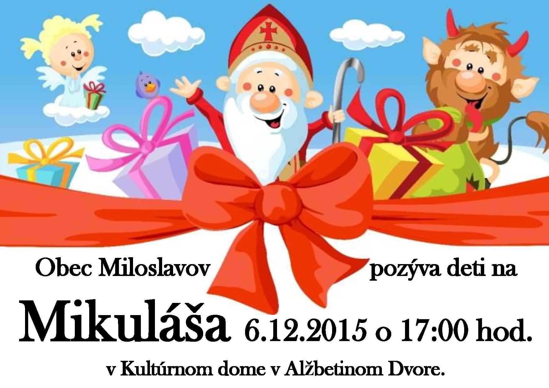 Mikuláš v Miloslavove | SDEŤMI.com