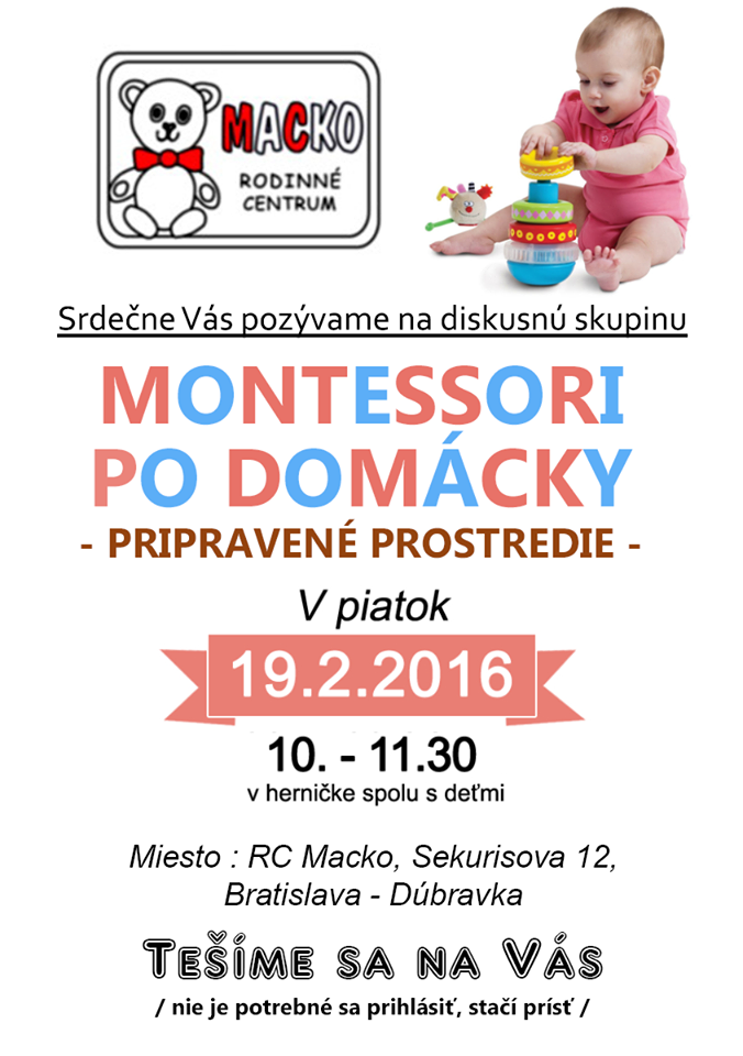 Montessori po domácky v RC Macko | SDEŤMI.com