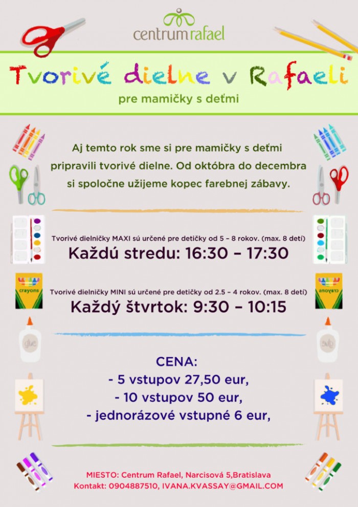 Tvorivé dielne v Centre Rafael pre mamičky s deťmi | SDEŤMI.com