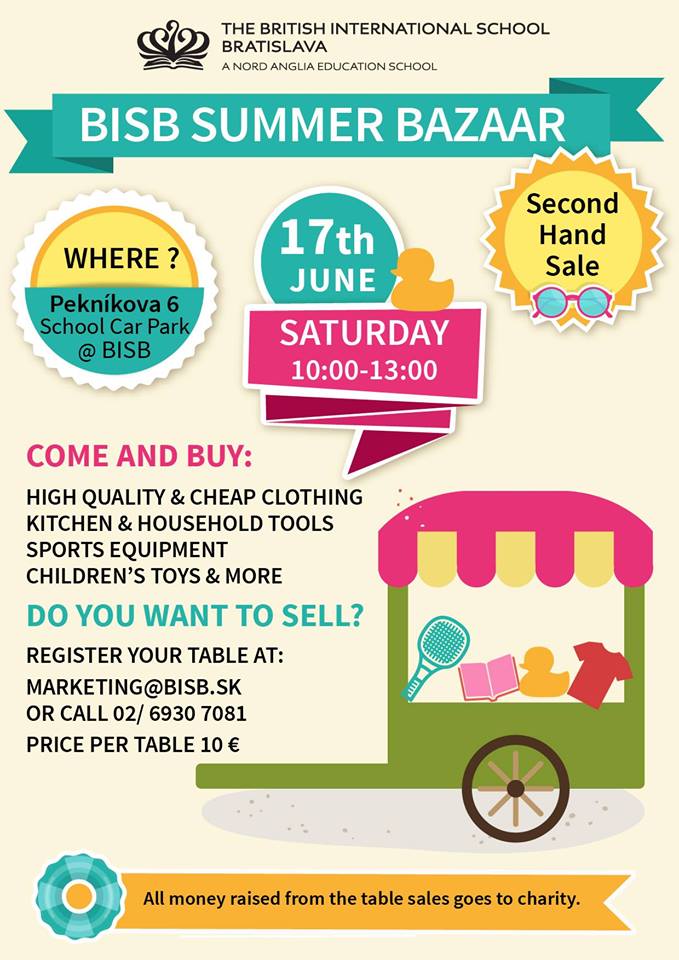 BISB Summer Bazaar - letná burza | SDEŤMI.com