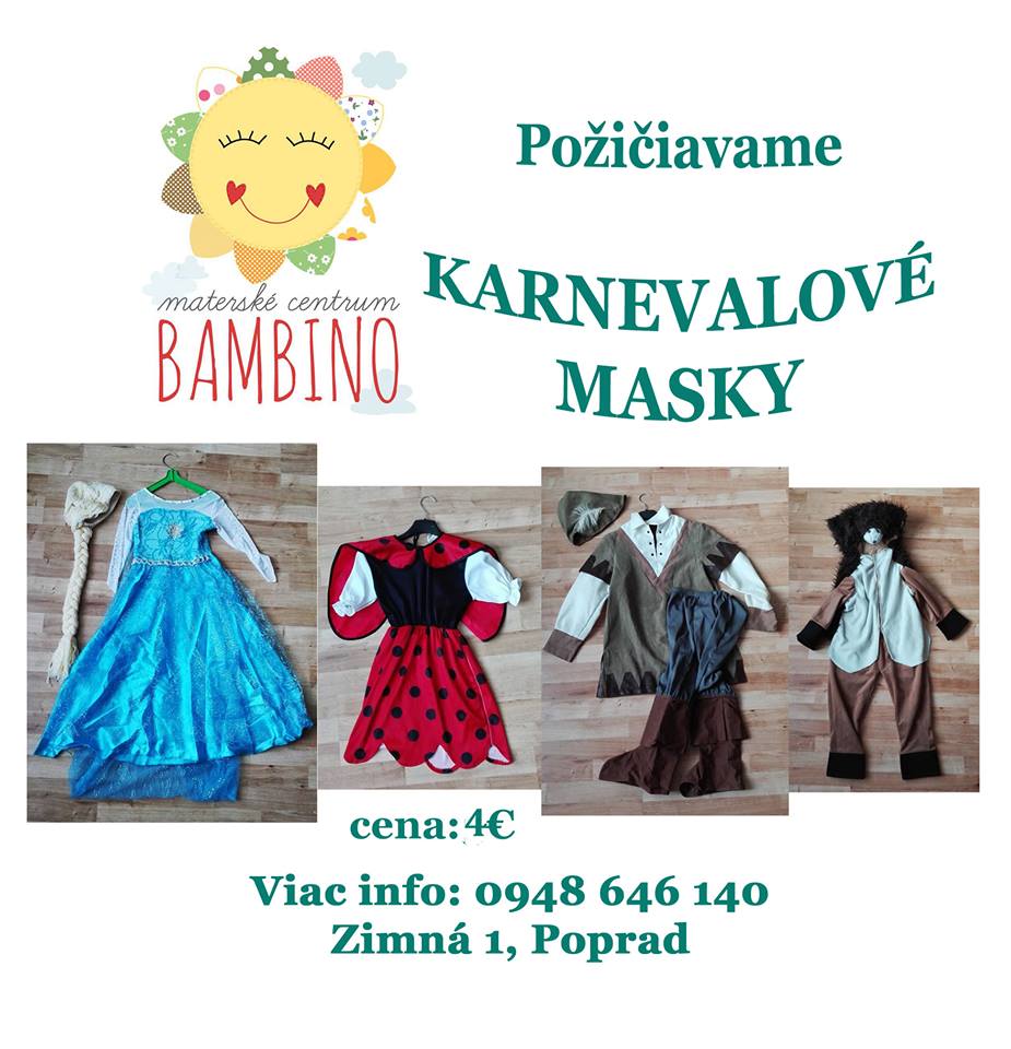 Požičovňa karnevalových kostýmov v MC Bambino | SDEŤMI.com