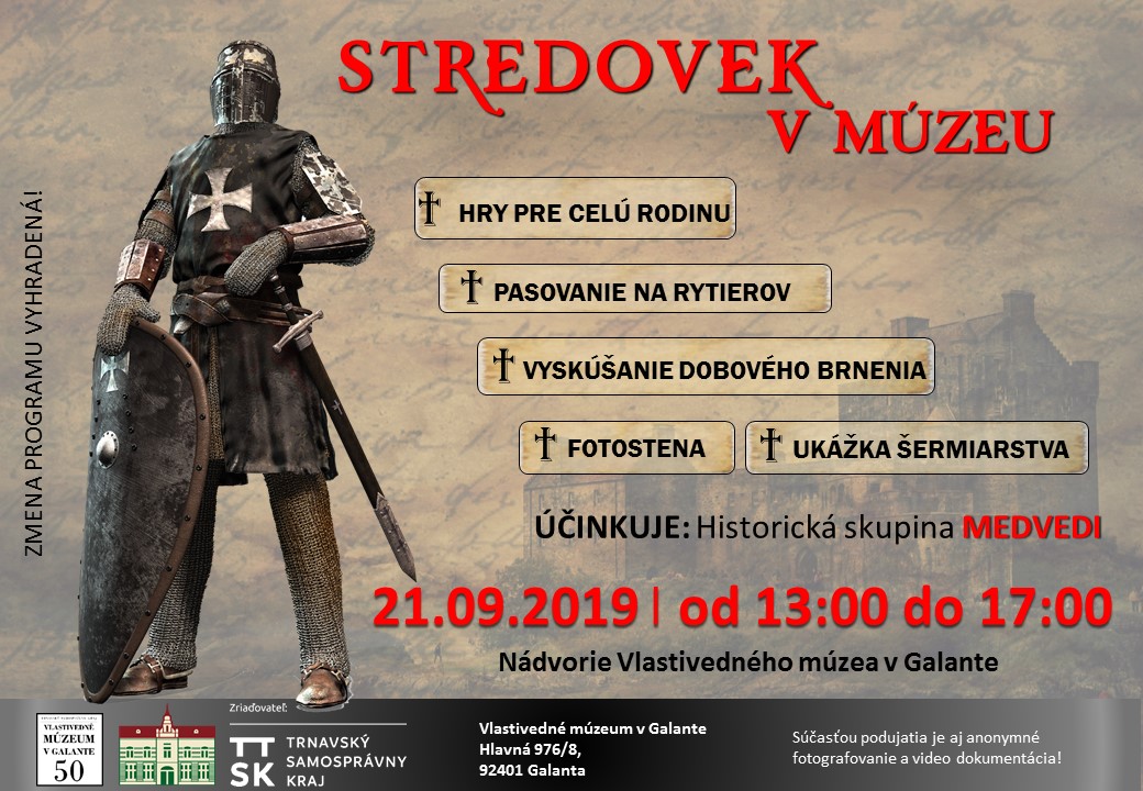 Rodinný deň Stredovek v múzeu a Dni otvorených dverí | SDEŤMI.com