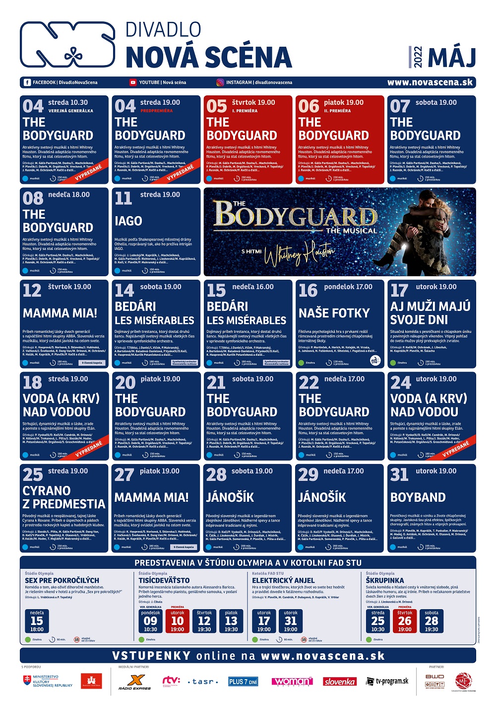 Májový program Divadla Nová Scéna | SDEŤMI.com