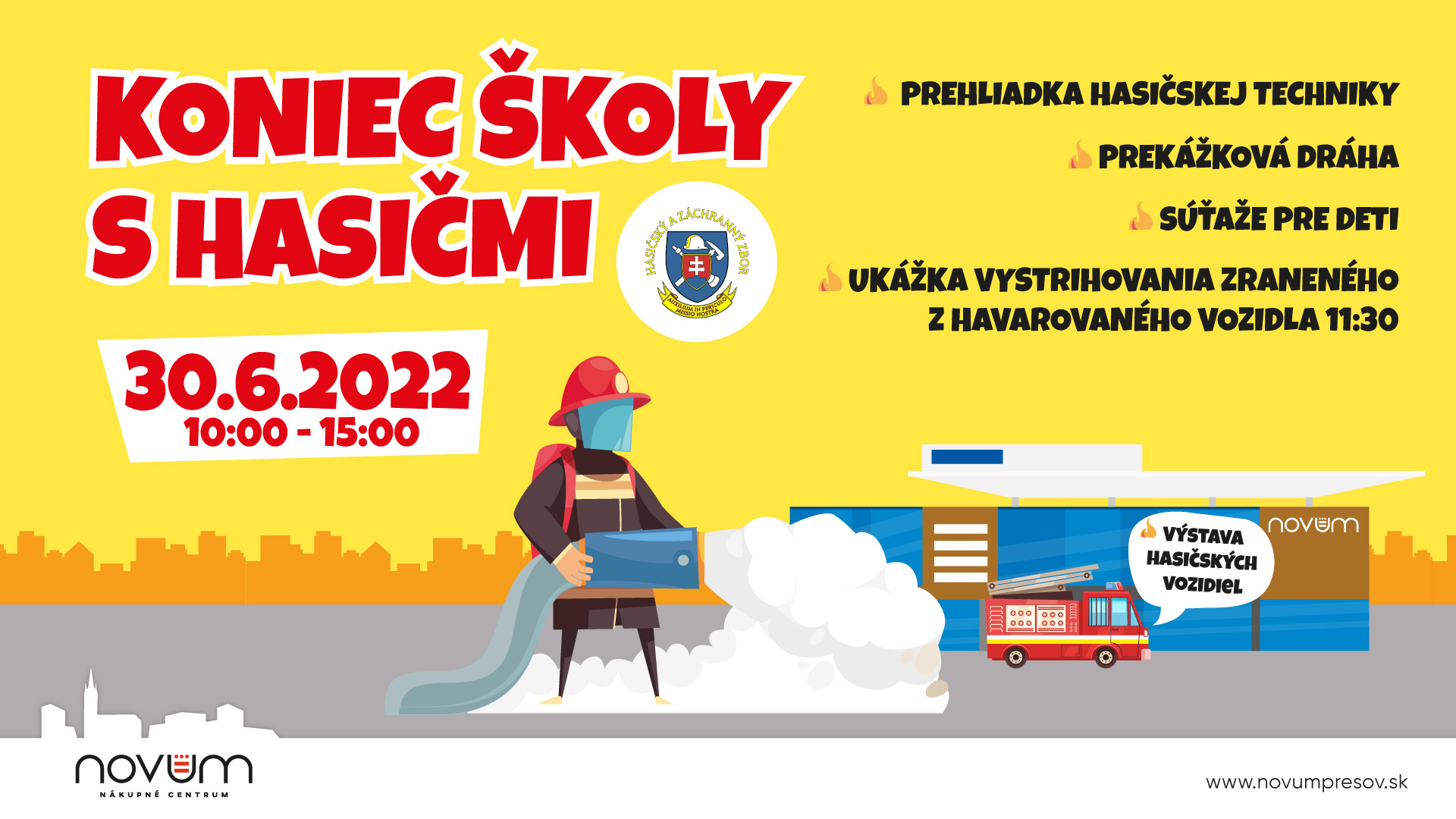 Koniec školy s Hasičmi v OC Novum | SDEŤMI.com