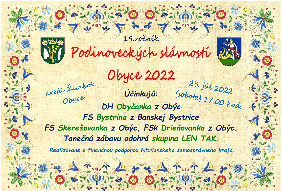 Podinovecké slávnosti Obyce 2022 | SDEŤMI.com