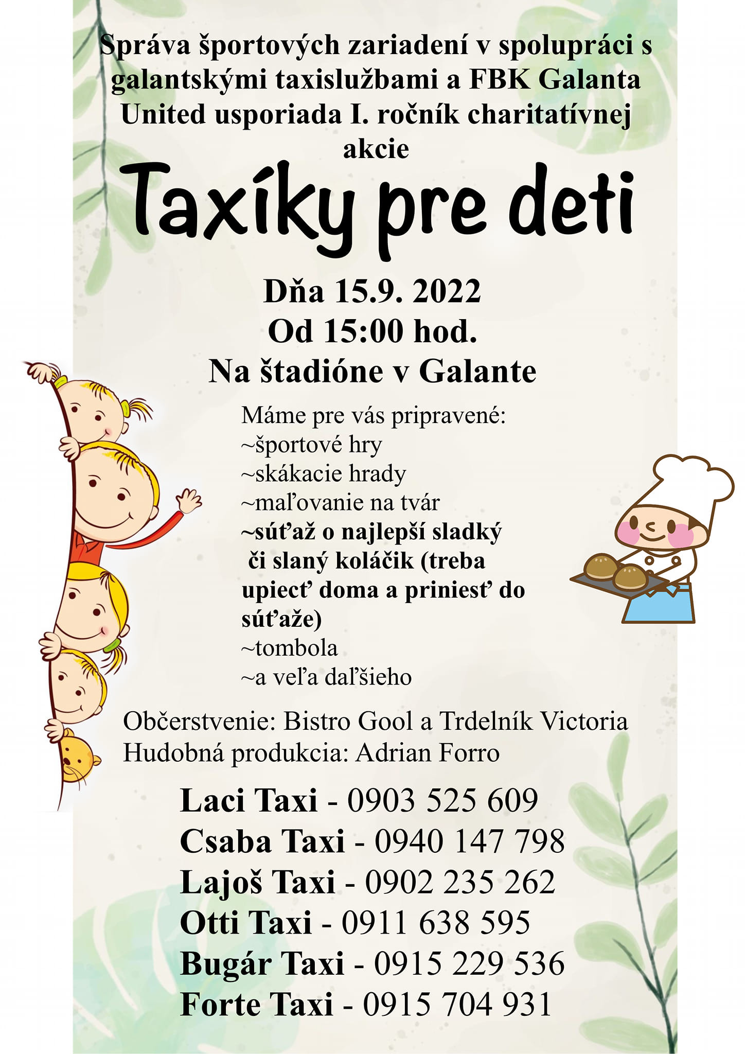 Charitatívna akcia Taxíky pre deti | SDEŤMI.com