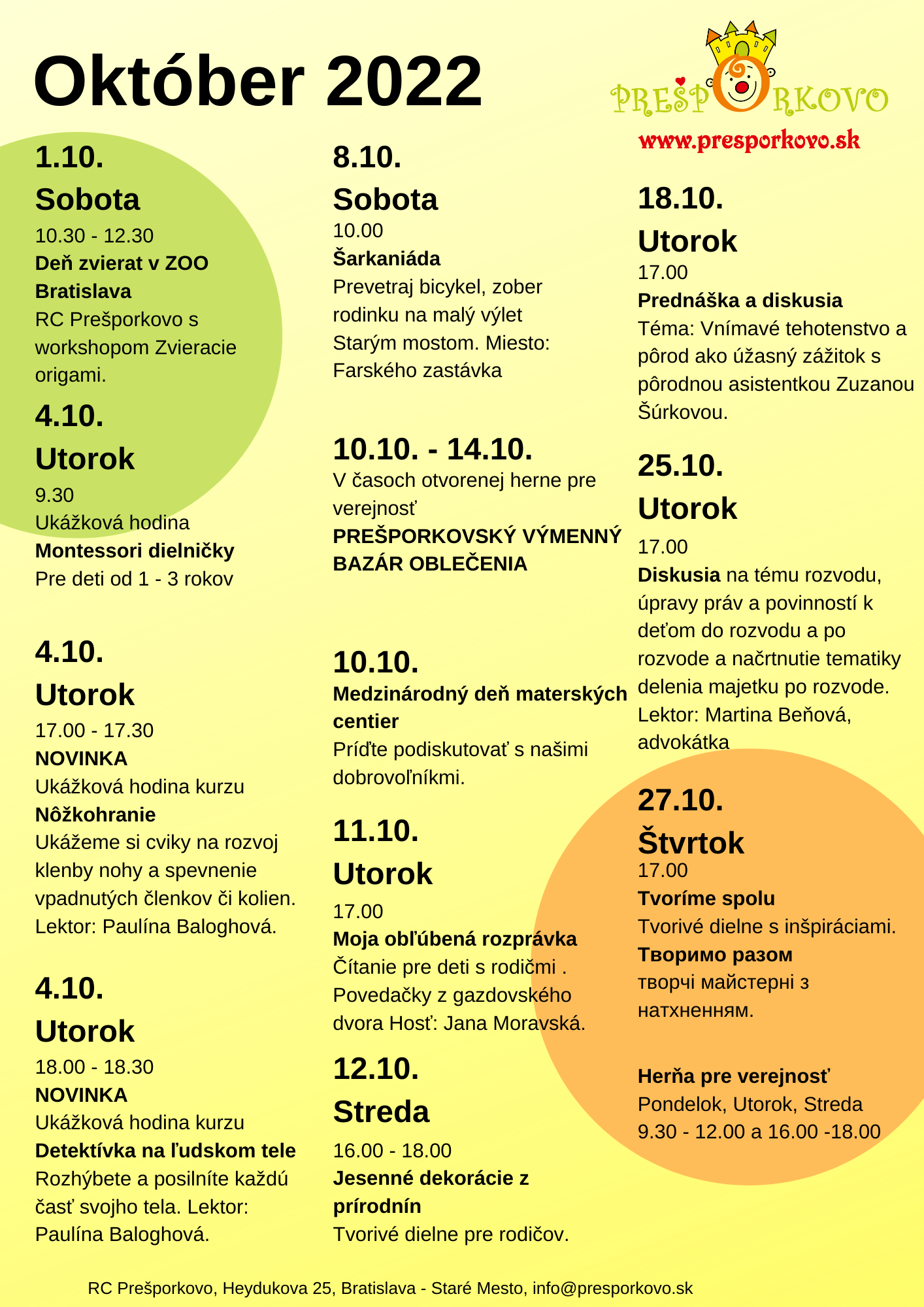 Október v RC Prešporkovo | SDEŤMI.com