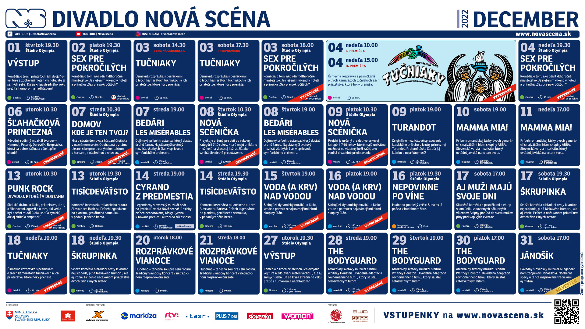 Decembrový program v Divadle Nová scéna | SDEŤMI.com