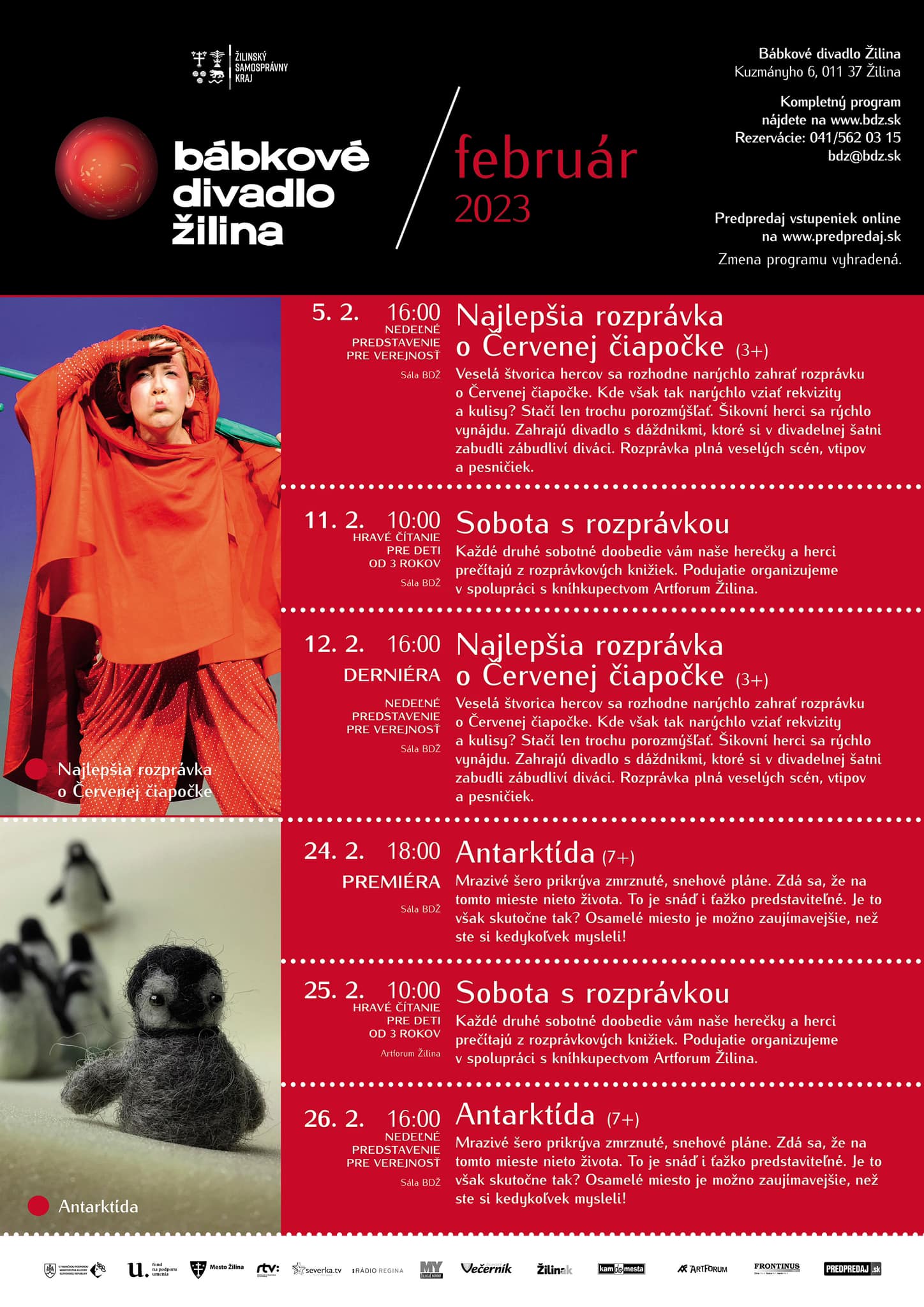 Program Bábkového divadla na mesiac február 2023 | SDEŤMI.com