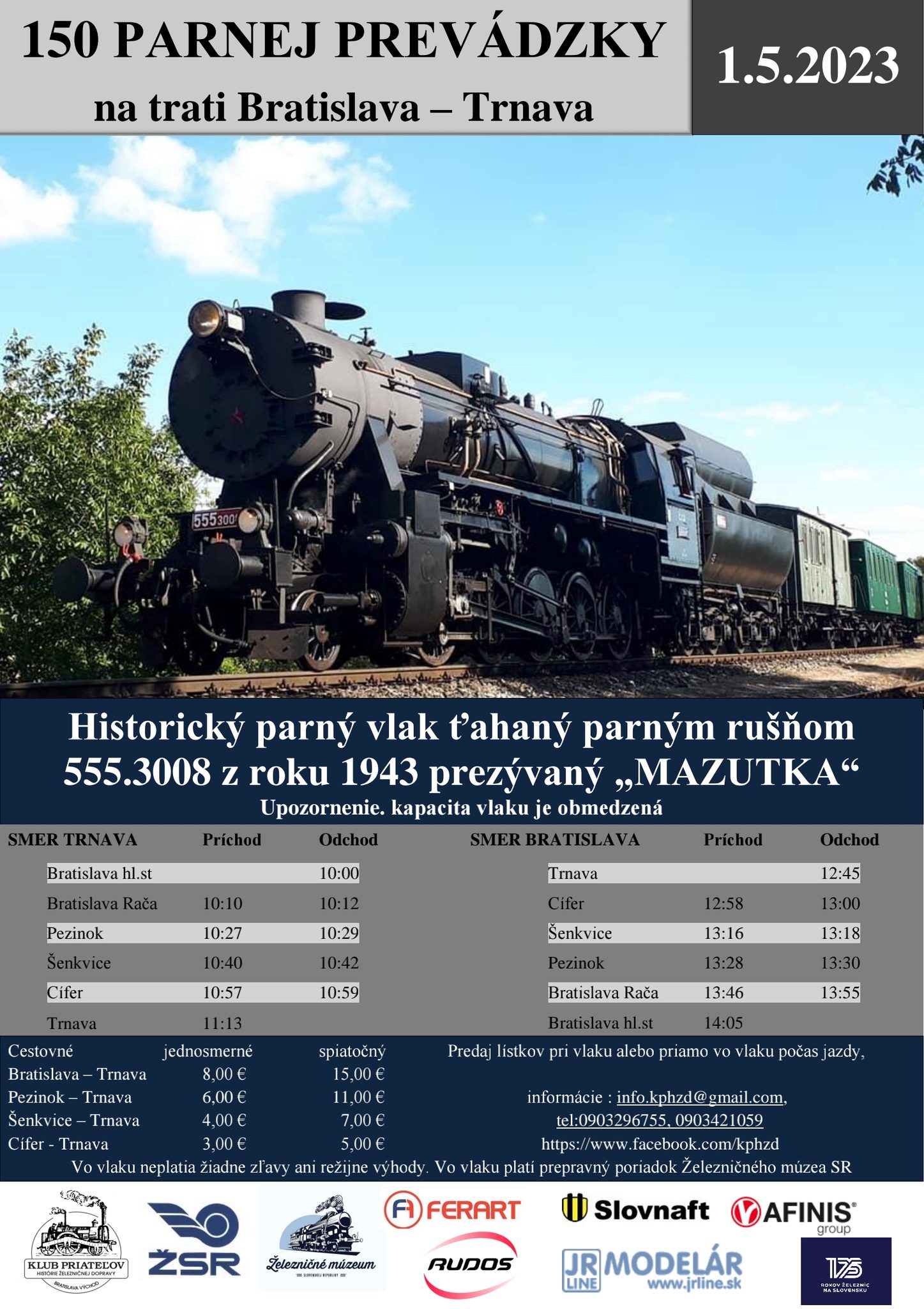 Jazda historického vlaku z Bratislavy do Trnavy a späť | SDEŤMI.com