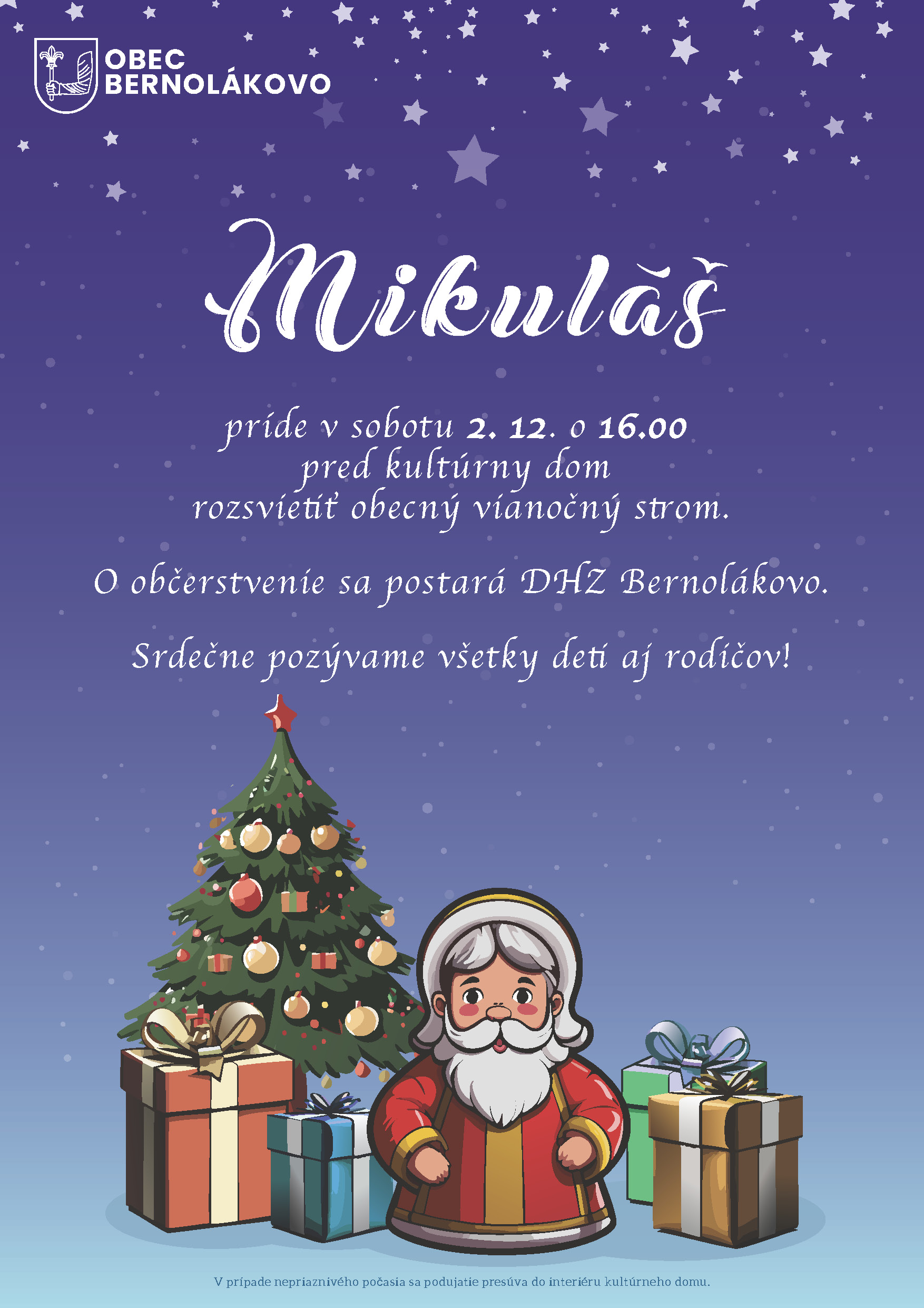 Mikuláš rozsvecuje stromček | SDEŤMI.com