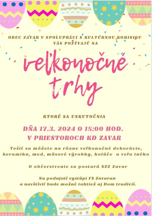 Veľkonočné trhy v Zavare | SDEŤMI.com