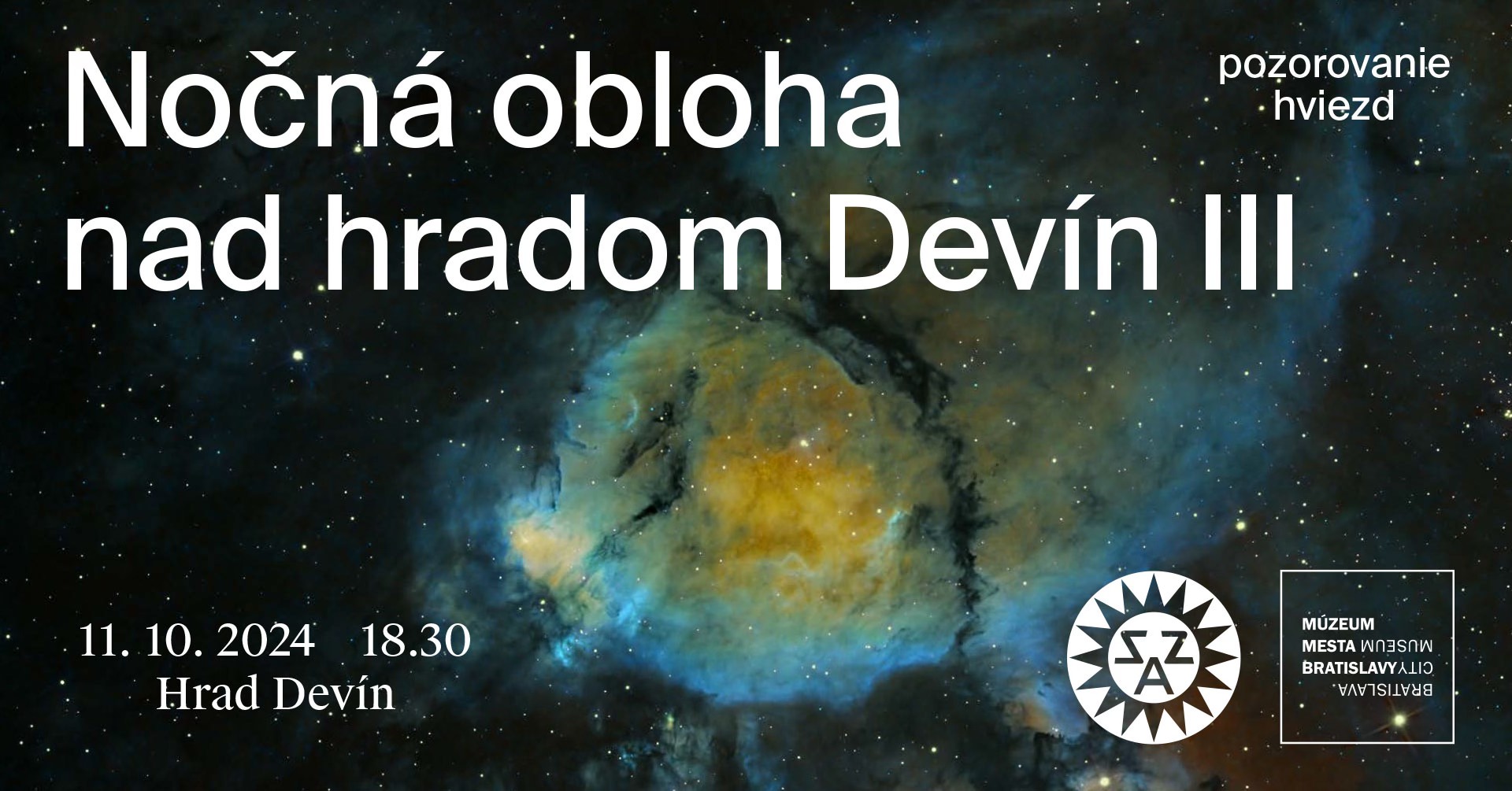 Pozorovanie hviezd: Nočná obloha nad hradom Devín | SDEŤMI.com