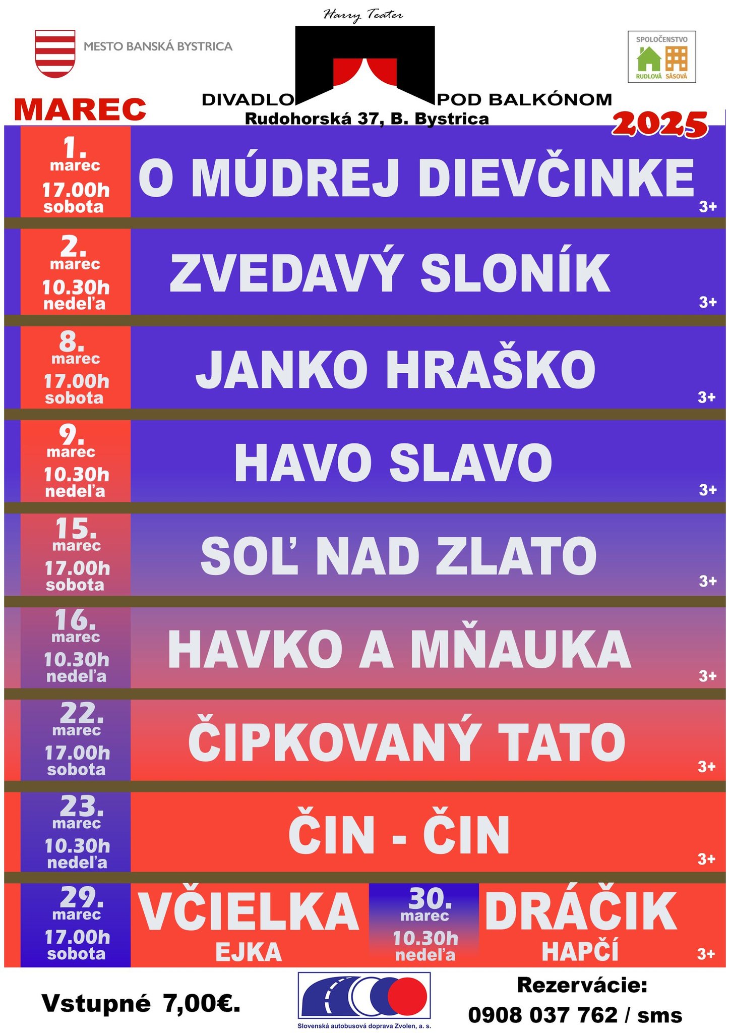 Program Divadla pod balkónom | SDEŤMI.com