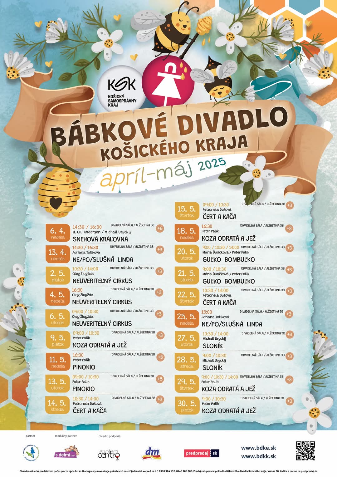 Program Bábkového divadla v Košiciach - apríl a máj | SDEŤMI.com