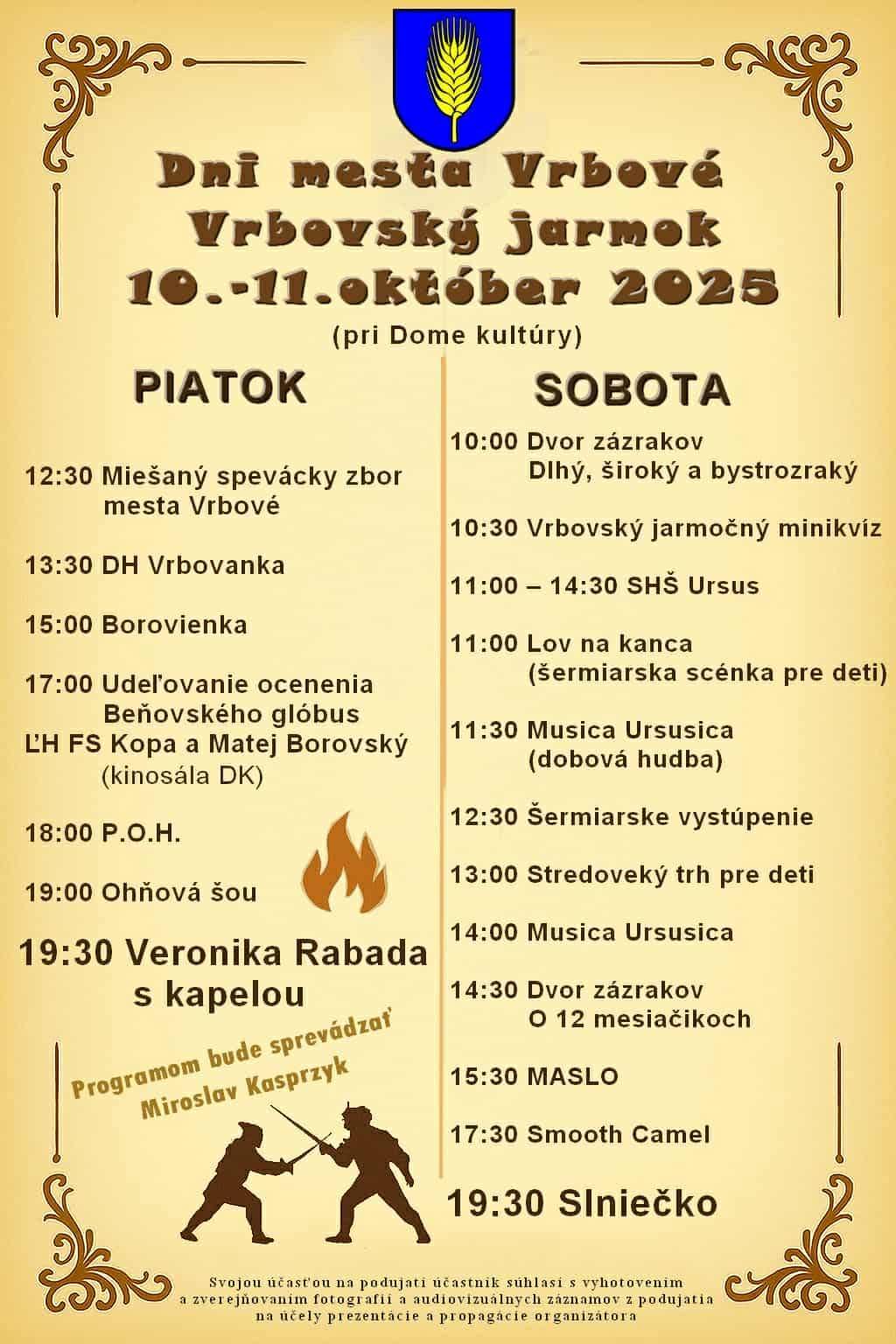 Dni mesta Vrbové a Vrbovský jarmok 2025 | SDEŤMI.com